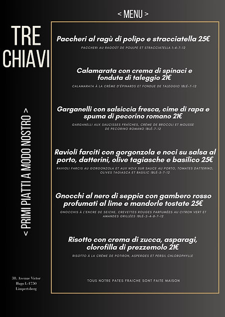 Menu | Tre chiavi
