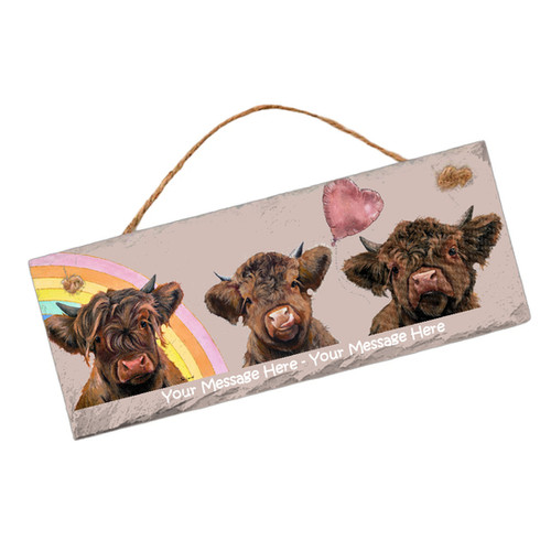 Pink Trio Hanging Slate Sign | janlairdart