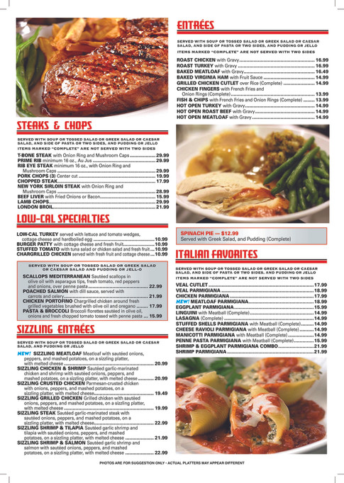 OUR MENU | Rt. 130 Diner