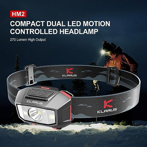 klarus HM2 Motion Sensor Control Headlamp, 270 Lumens 5 Modes Head Lamp, IPX4 Wa | India ...