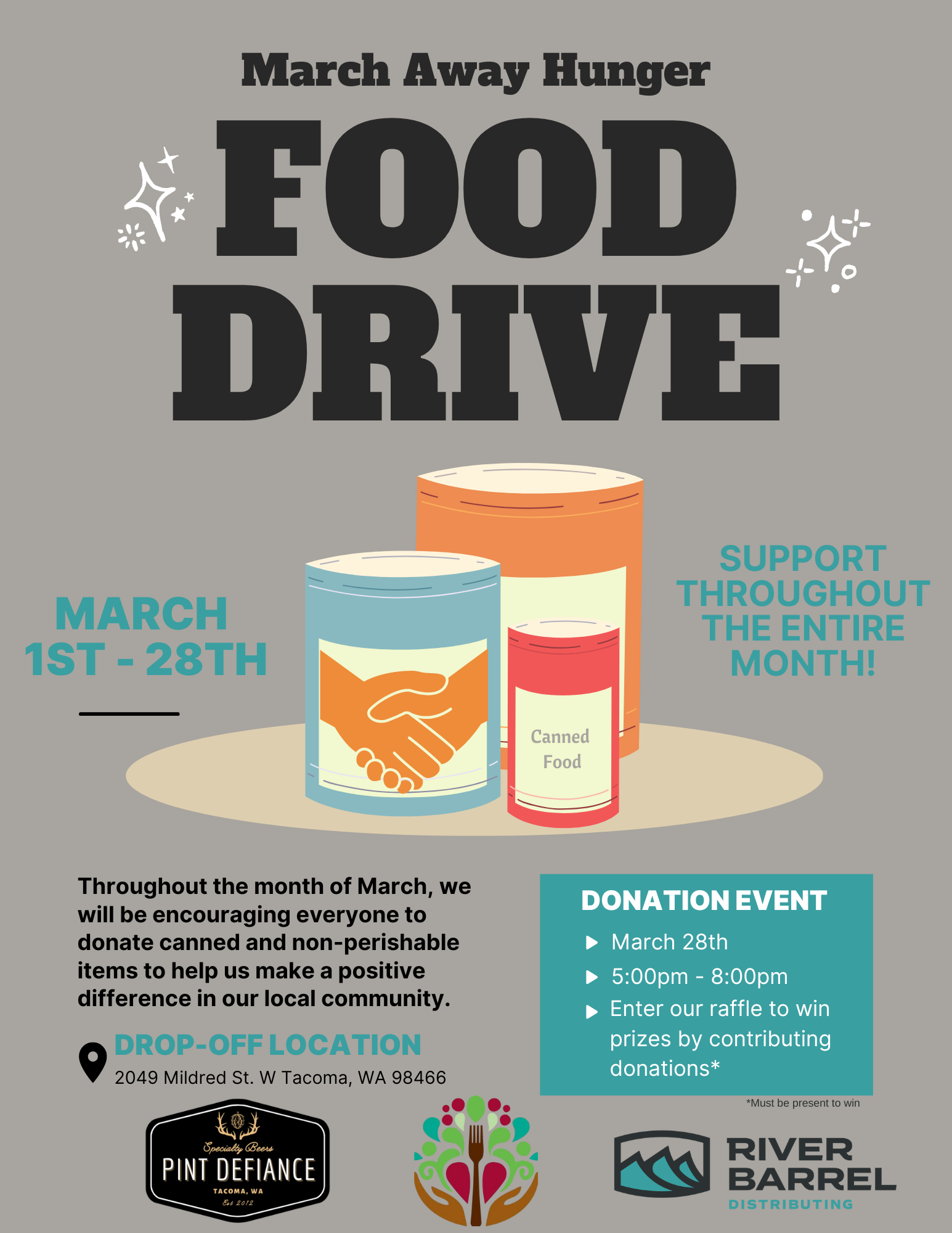 March Hunger Away - Food Drive | Pint Defiance Speci