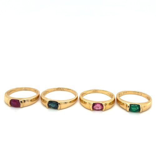 Anillo Piedra Incrustada (Rubí, Zafiro, Turmalina y Esmeralda) | María ...