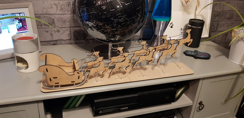 Santa Sleigh model assembly kit Father Christmas £50 prize | laserxdesigns