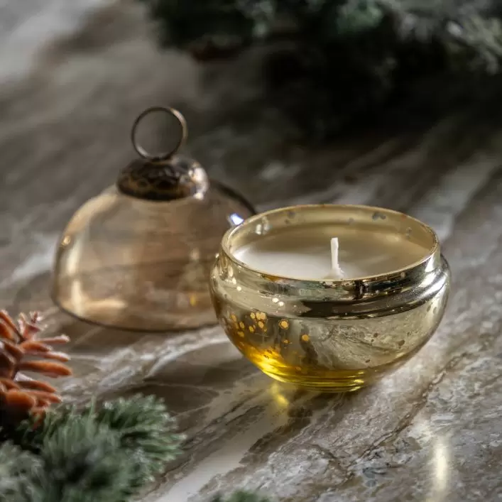 Glass Bauble Christmas Candle | Dajac Home Interiors