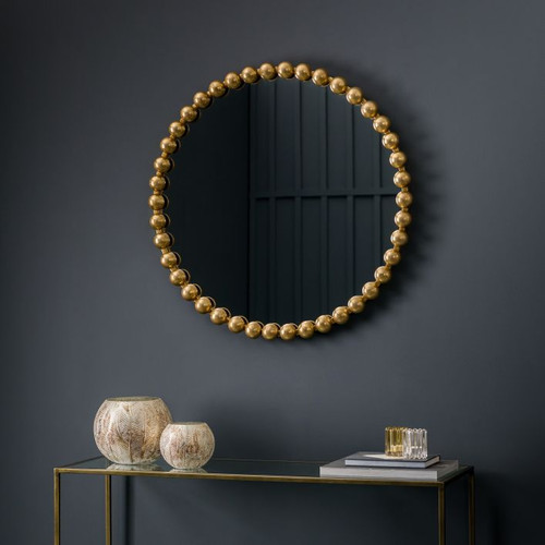 Gold Ceretti Round Bobble Wall Mirror | Dajac Home Interiors