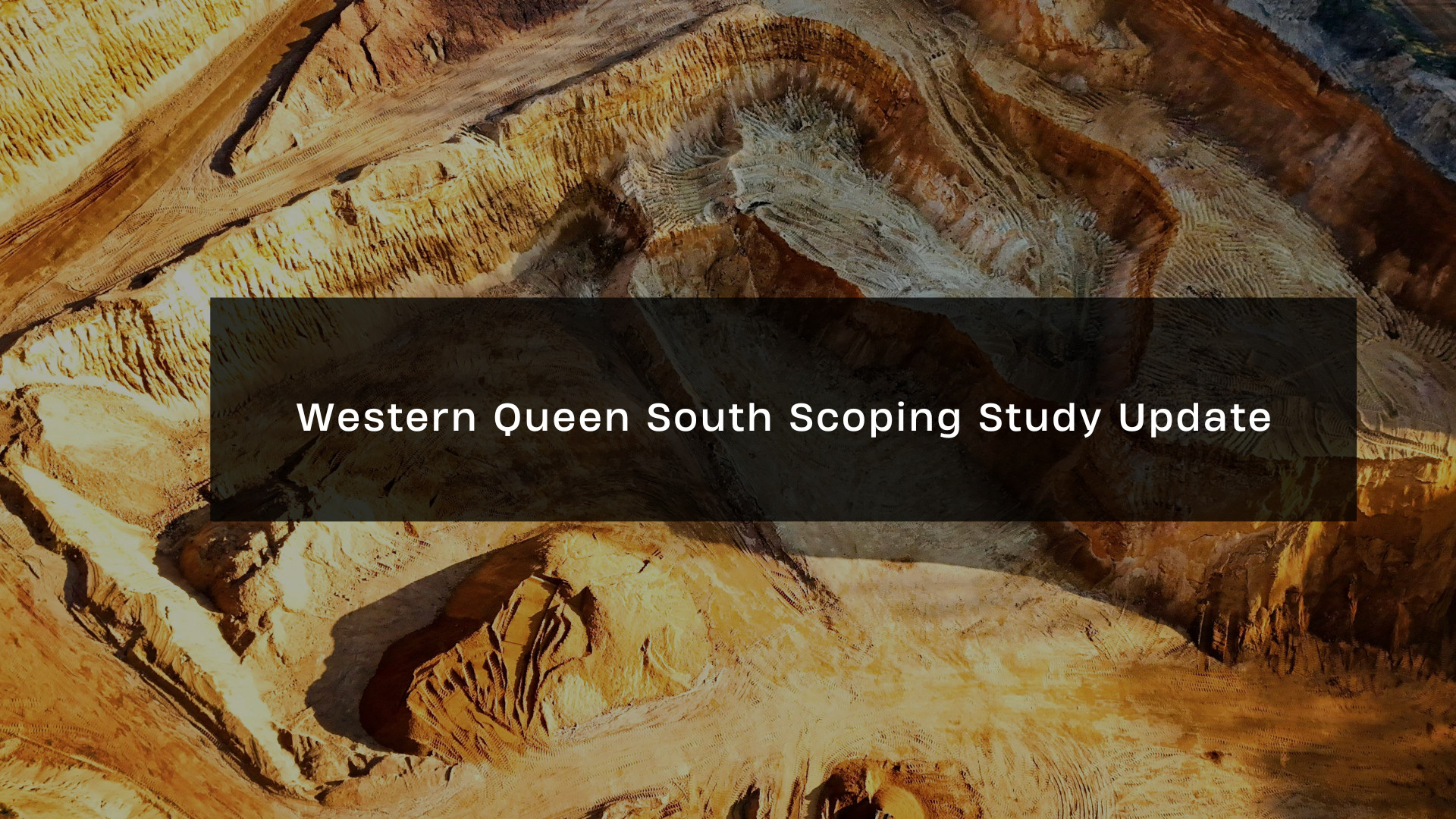 Western Queen South Scoping Study: A Robust Underground Gold Opportunity