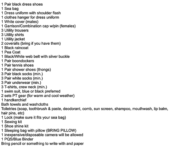 Packing a Sea Bag | SouthBay Coastal Div