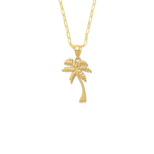 Tropical Palm Tree Solid Gold 14K Yellow Gold | Dia Amore Jewellers