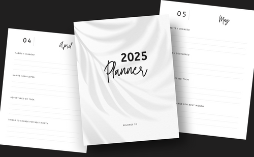 2025 Black and White Simple Planner | MVP