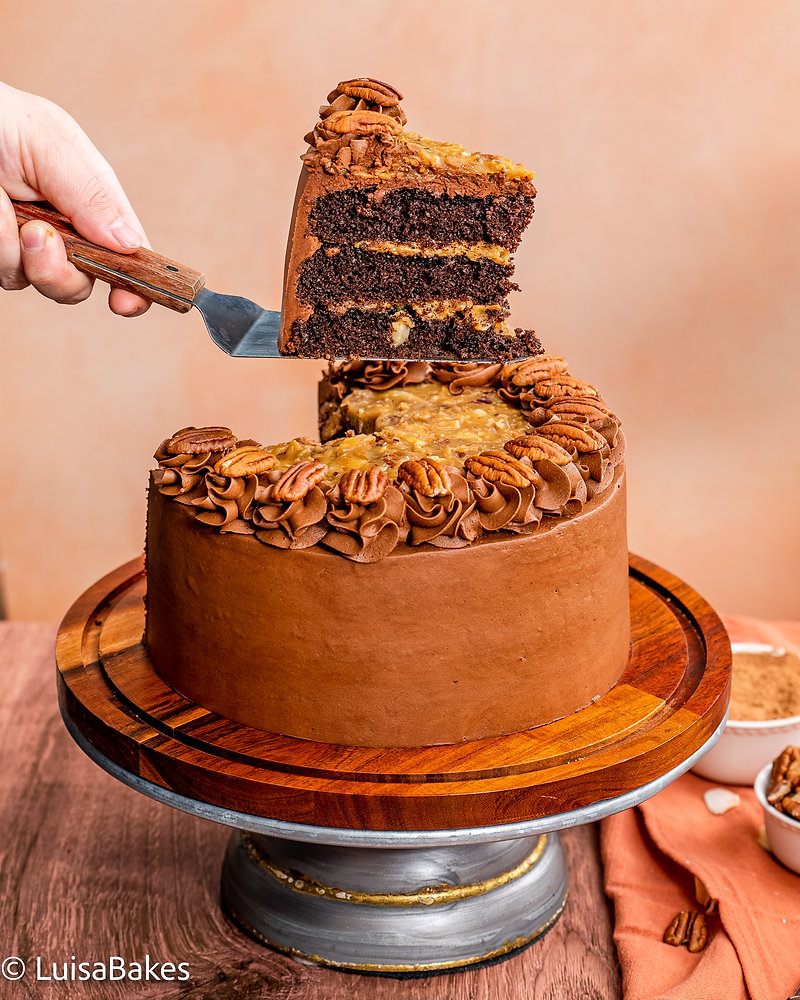 German Chocolate Layer Cake German Dark Chocolate Cake 8", 4 Layer