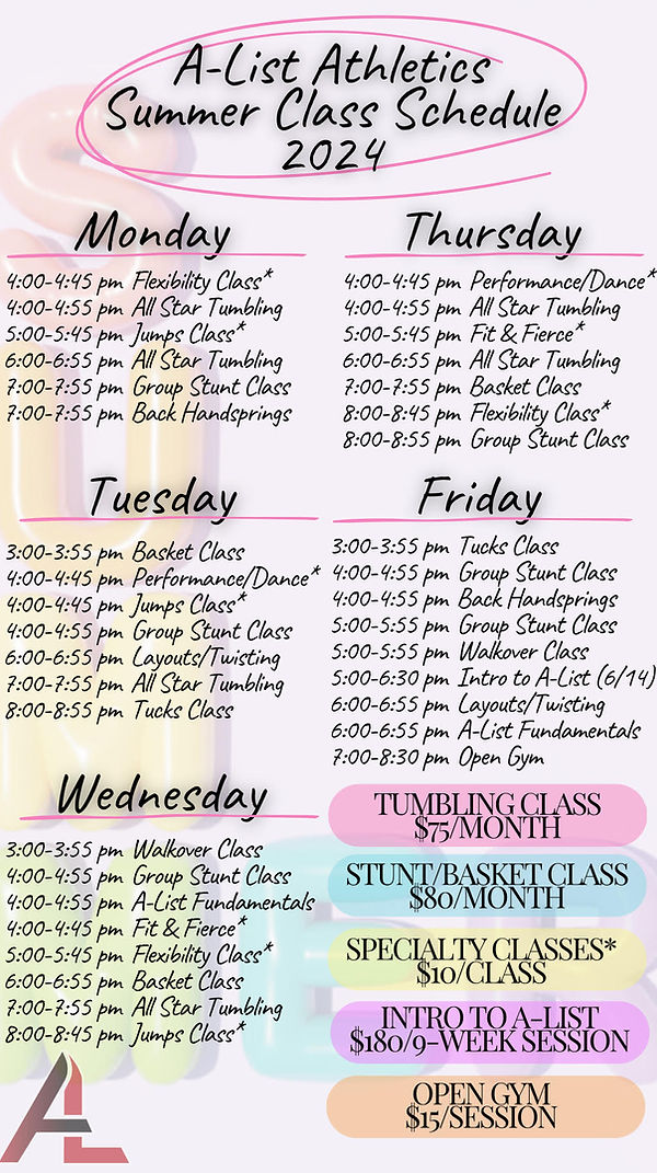 Classes | A List Athletics