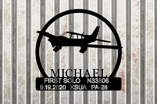 Piper First Solo Sign | Simply Steel Metal D