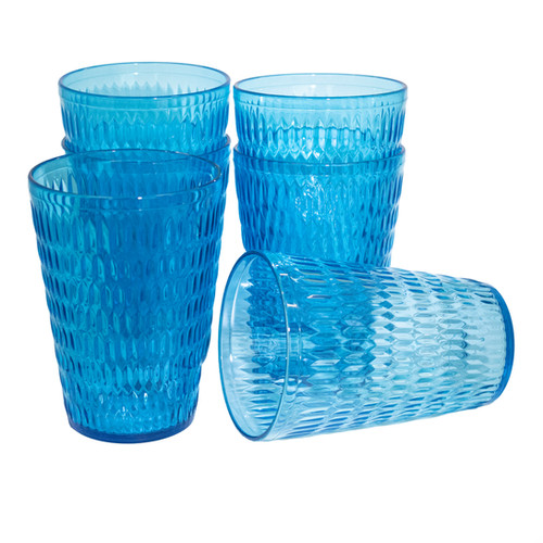 22oz Light Blue Diamond Plastic Cups | Sparkle-Lite
