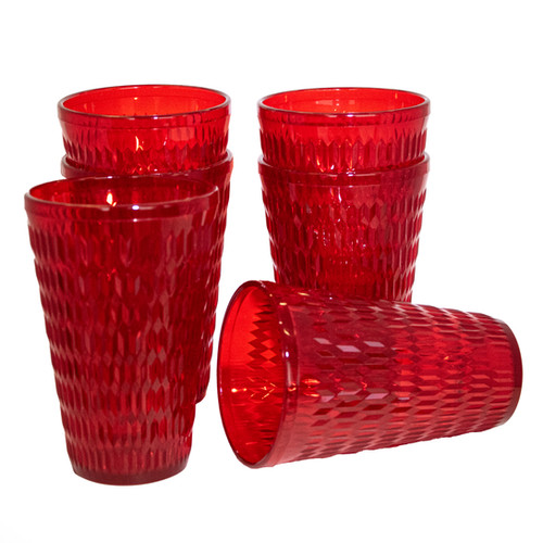 16oz Red Diamond Plastic Cups | Sparkle-Lite