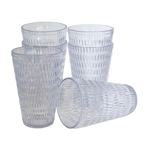 Medium Clear Diamond Plastic Cups | Sparkle-Lite