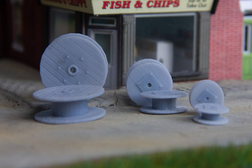 HO Scale/OO Gauge Cable Drum x6 | Railscale 33d