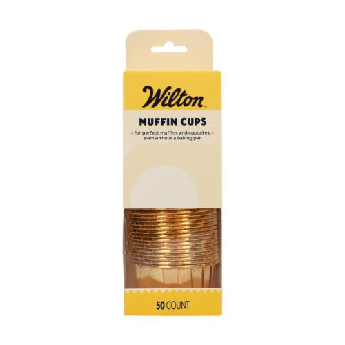 WILTON MUFFIN CUPS GOLD PACK OF 50 | Sugar Craft Malta