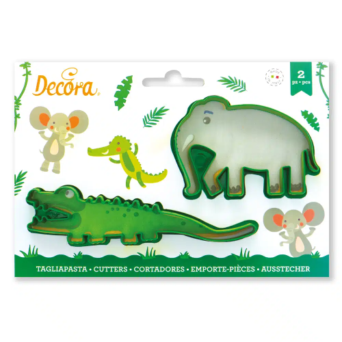 DECORA CROCODILE AND ELEPHANT COOKIE CUTTERS SET OF 2 | Sugar Craft Malta