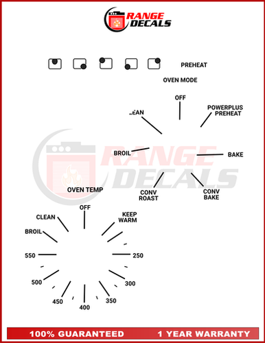 Frigidaire FPGF3077QF Stove Decals | Range Decals | Range Decals