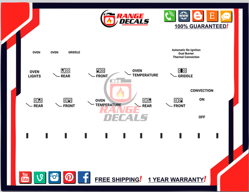 Viking VGIC4856GSS Stove Decals | Range Decals | Range Decals