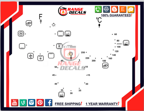 Whirlpool AKP3634HIXAUS Oven Decals | Range Decals | Range Decals