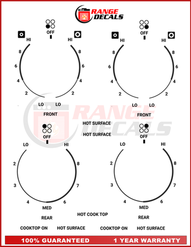 Samsung FER300SX Stove Decals | Range Decals | Range Decals