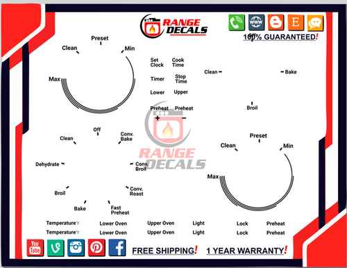 BOSCH HBL5055AUC Oven Decals | Range Decals | Range Decals