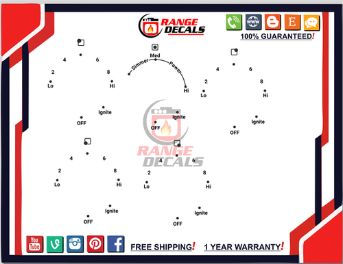 Whirlpool Stove Decals |5| Range Decals | Range Decals