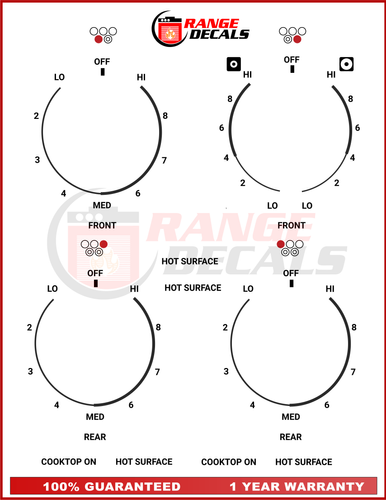 SAMSUNG NE59K3310SS Stove Decals | Range Decals | Range Decals