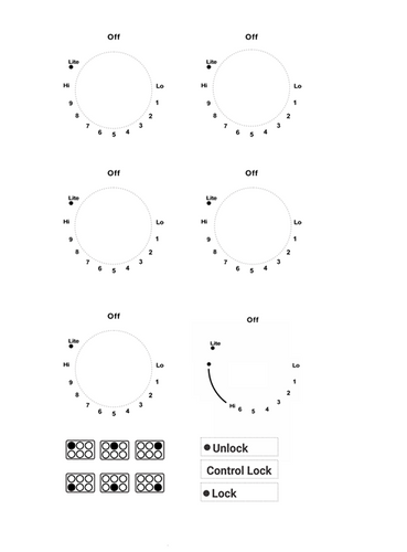 6 Dials, 6 Burner, 3 Symbols Stove Decals | Range Decals | Range Decals