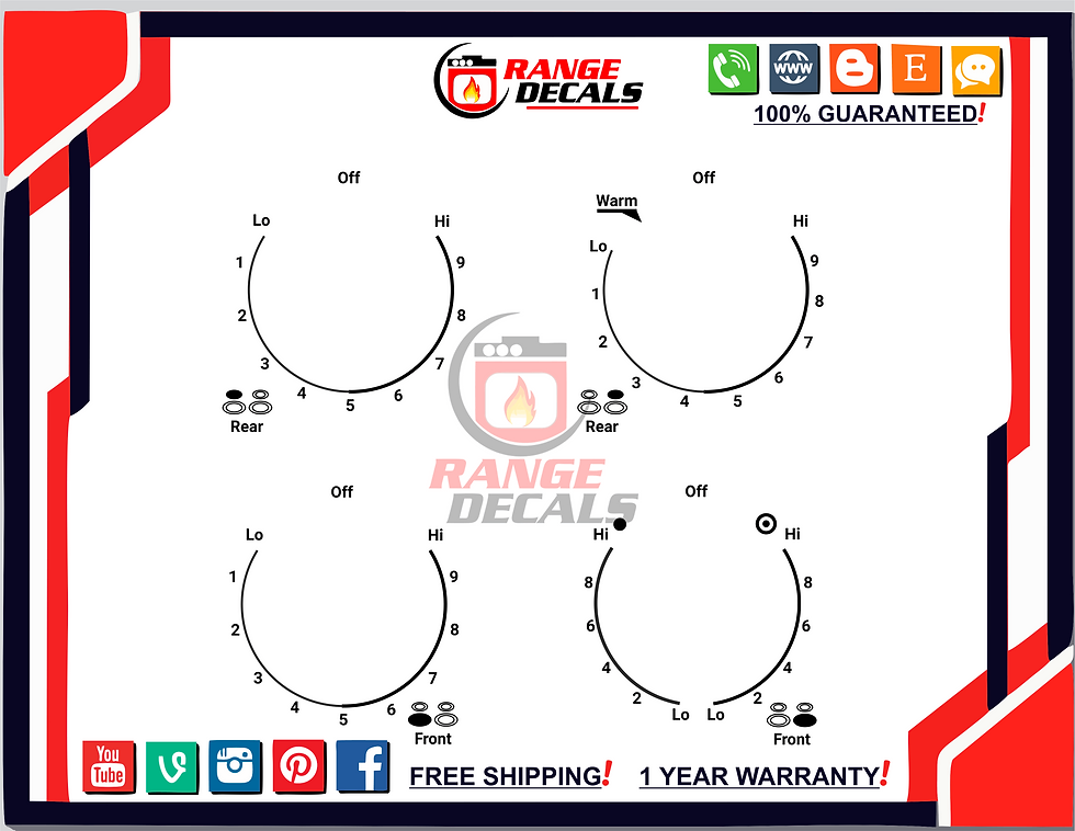 GE JSP42SNSS Stove Decals | Range Decals | Range Decals