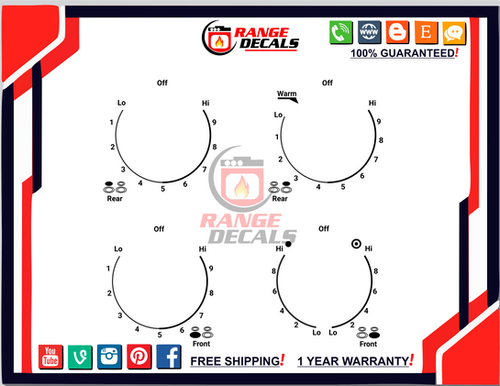 GE CP650STSS Cooktop Decals | Range Decals | Range Decals