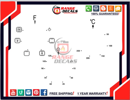 Whirlpool 6AKP238/IX Oven Decals | Range Decals | Range Decals