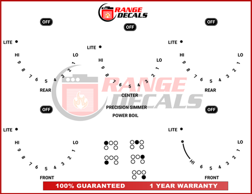 GE Stove Decals |38| Range Decals | Range Decals