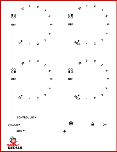 GE Stove Decals |72| Range Decals | Range Decals