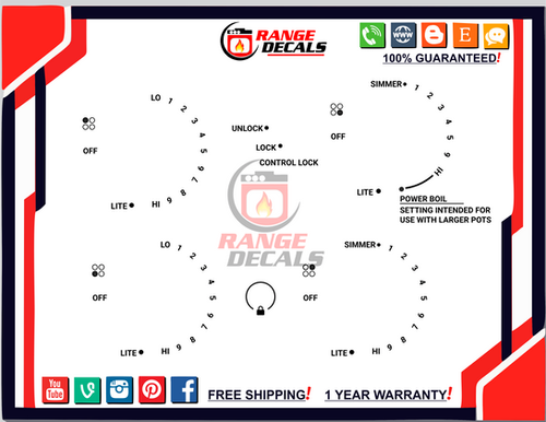 Electrolux Stove Decals |5| Range Decals | Range Decals