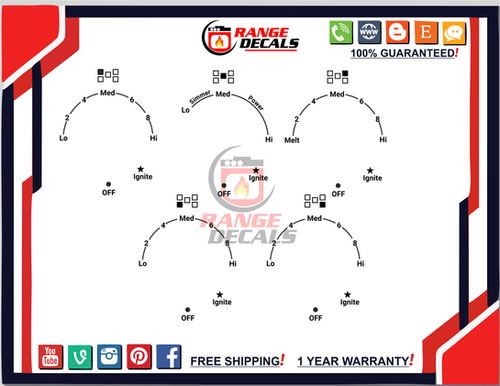 Whirlpool Stove Decals |8| Range Decals | Range Decals