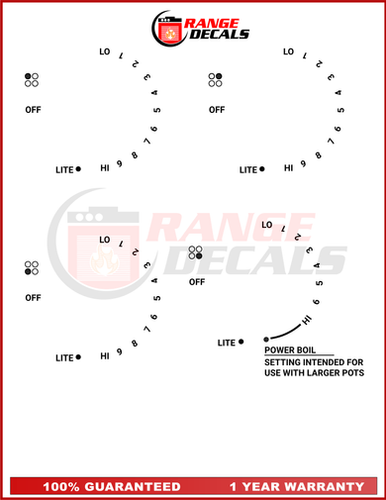 GE JGP333SETSS Cooktop Decals | Range Decals | Range Decals