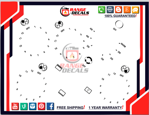 Avanti DER201BS Stove Decals | Range Decals | Range Decals