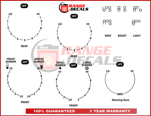 GE Stove Decals |27| Range Decals | Range Decals