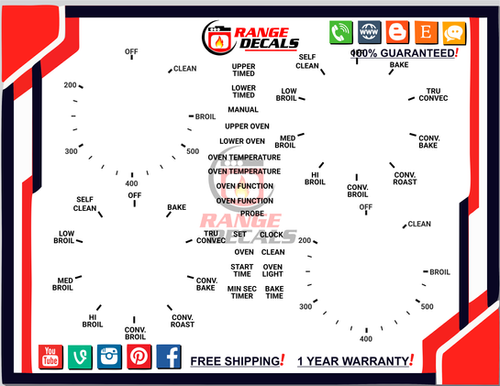 Viking DED0270 Oven Decals | Range Decals | Range Decals