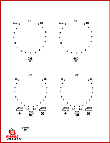GE Stove Decals |69| Range Decals | Range Decals
