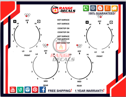 SAMSUNG NE59M4310SS/AA Stove Decals | Range Decals | Range Decals