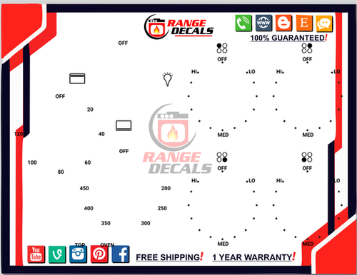 Avanti ER2402CSS Electric Decals | Range Decals | Range Decals