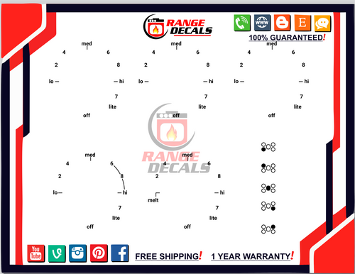 MAYTAG MGC7536D Gas Decals | Range Decals | Range Decals