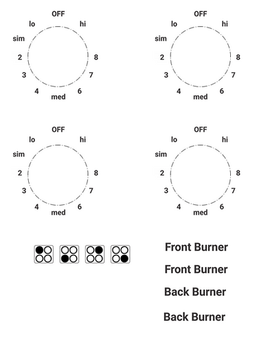 4 Dials Marked HI through LO in a Clockwise Direction Decals | Range Decals