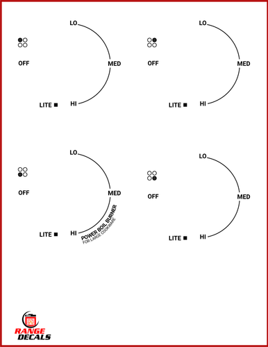 GE Stove Decals |66| Range Decals | Range Decals