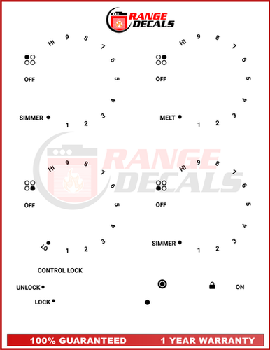 GE Stove Decals |87| Range Decals | Range Decals