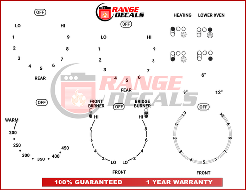 GE Stove Decals |26| Range Decals | Range Decals