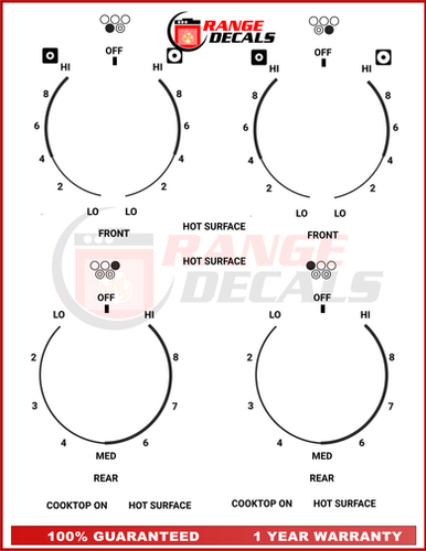SAMSUNG NE595R0ABSR Stove Decals | Range Decals | Range Decals
